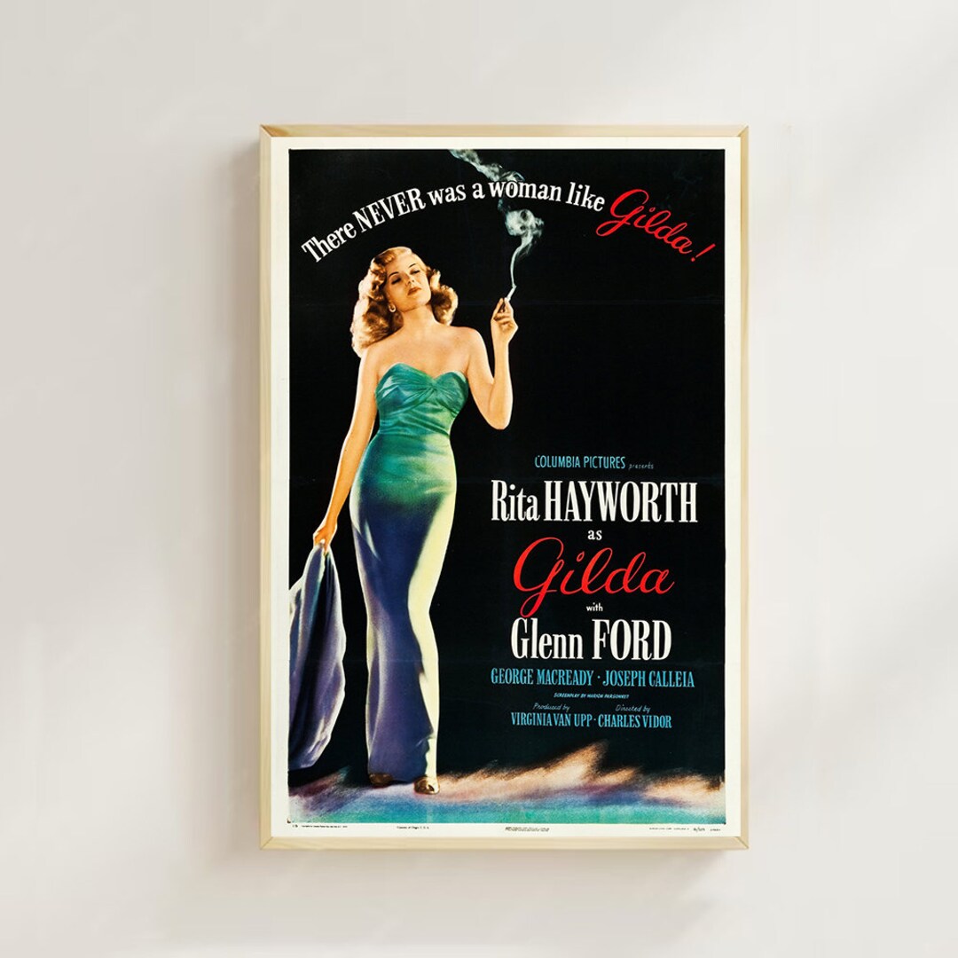 Gilda Movie Poster: Rita Hayworth, Classic Film Canvas Art Print,room ...