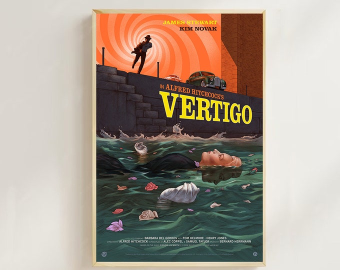 Vertigo HIGH QUALITY Classic Movie Wood Poster, Large Wood Wall Art ...