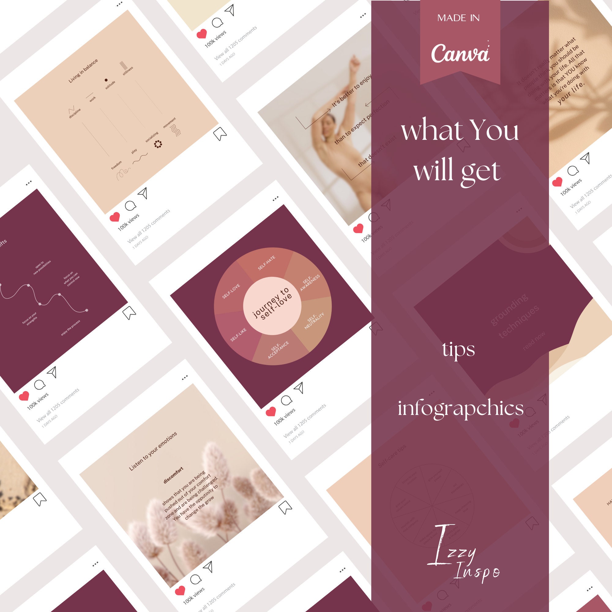 Self-care Instagram Post Templates Wellbeing Post Wellbeing - Etsy