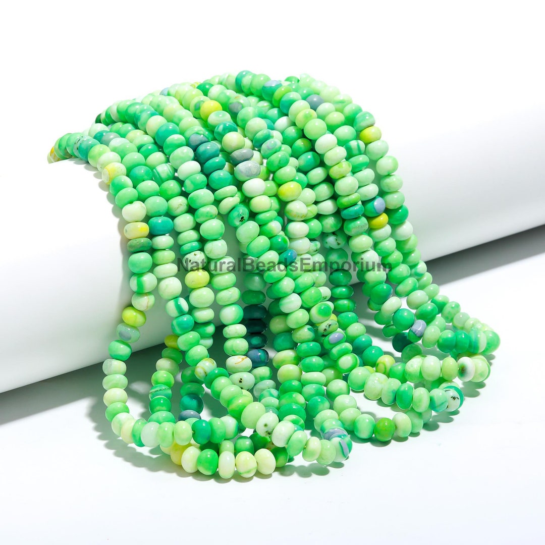 Beautiful Green Color Shaded Opal Smooth Rondelle Shape Beads, 8mm ...