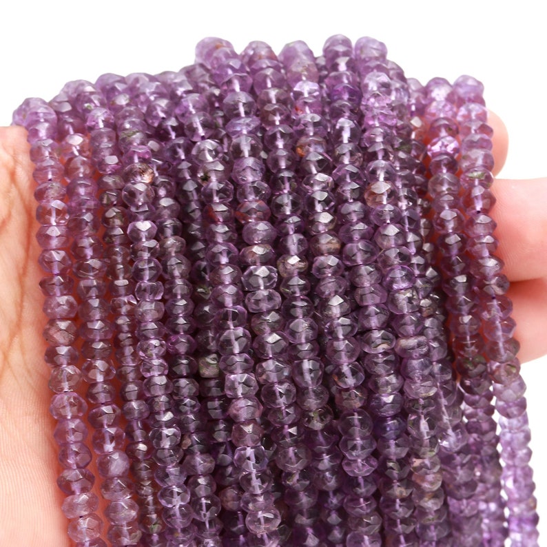 Natural Brazil Amethyst Beads Faceted Rondelle Beads 5mm - Etsy