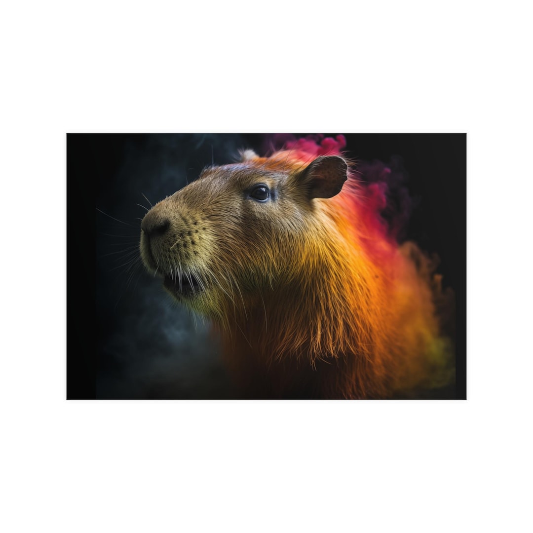 Colorful Capybara Horizontal Matte Posters, Wall Art, Gift, Living Room ...