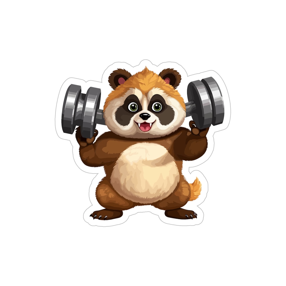 Weight Llifting Tanuki Transparent Outdoor Stickers, Die-cut, 1pcs - Etsy