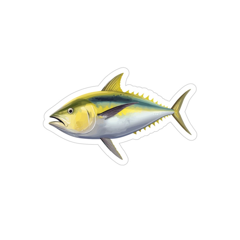 Yellow Fin Tuna Transparent Outdoor Stickers, Die-cut, 1pcs - Etsy
