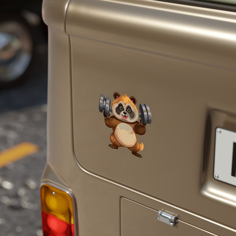 Weight Llifting Tanuki Transparent Outdoor Stickers, Die-cut, 1pcs - Etsy