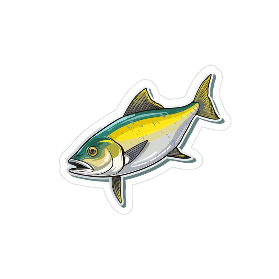 Japanese Amberjack (hamachi) Transparent Outdoor Stickers, Die-cut ...