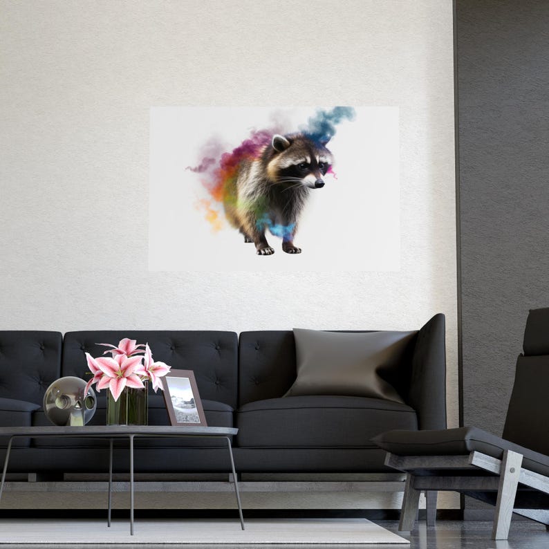 Majestic Racoon Horizontal Matte Posters, Wall Art - Etsy