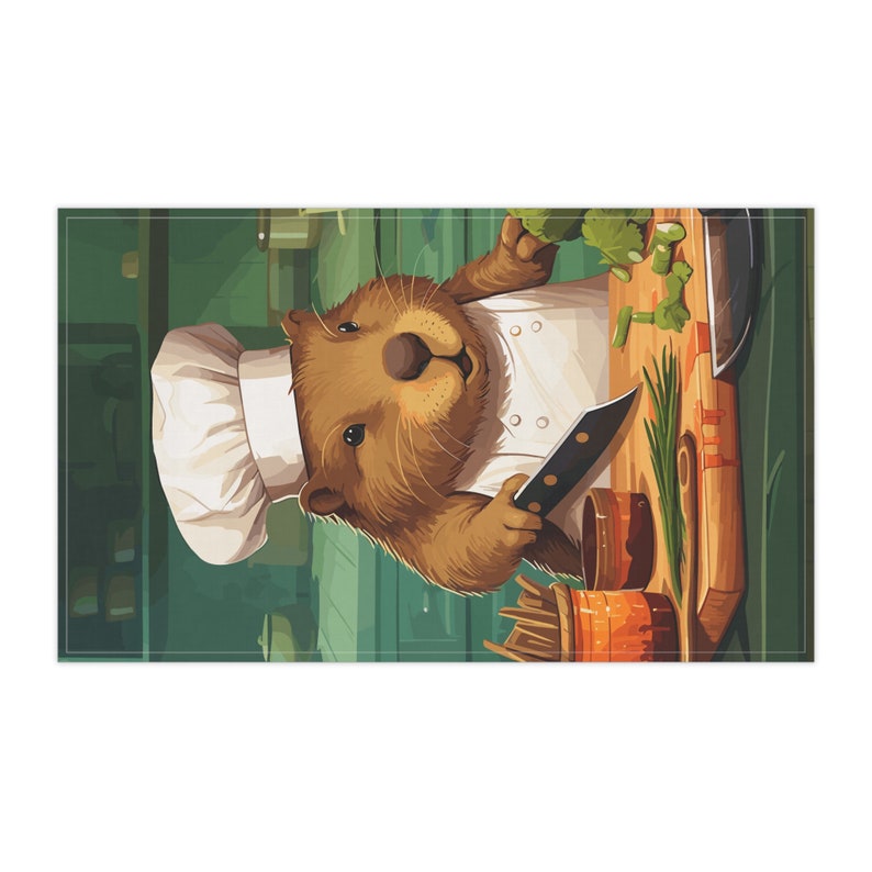 Expressive Capybara Chef Kitchen Tea Towel: Style Meets Function - Etsy