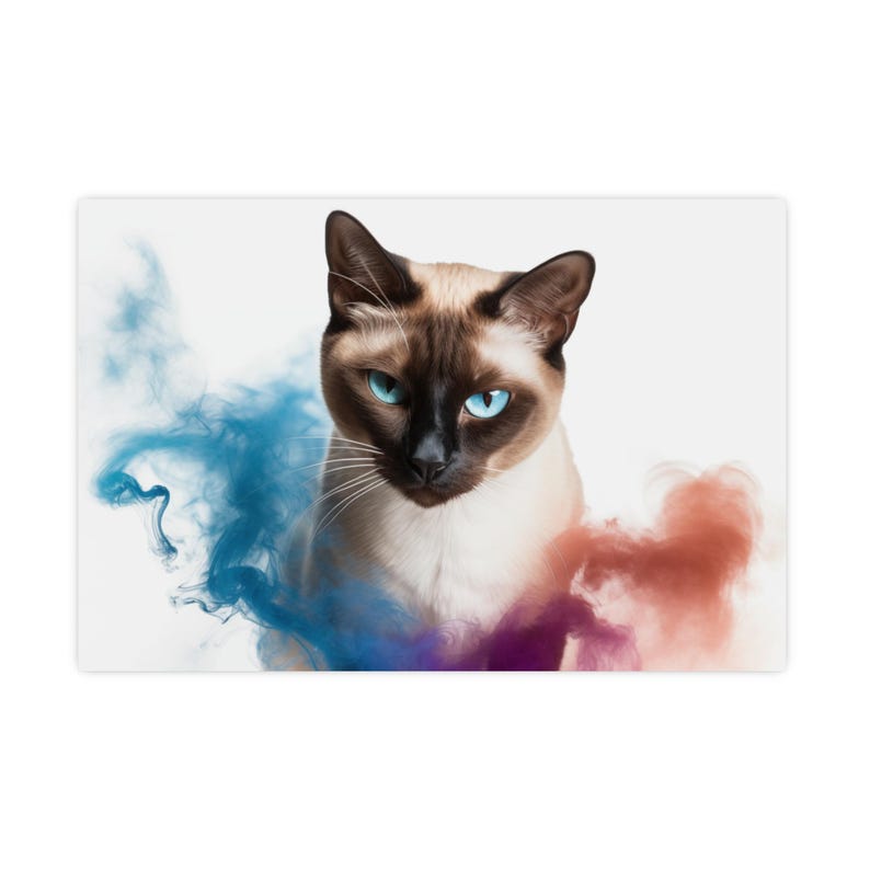 Splashy Siamese Cat Horizontal Matte Posters, Wall Art, Gift, Living ...