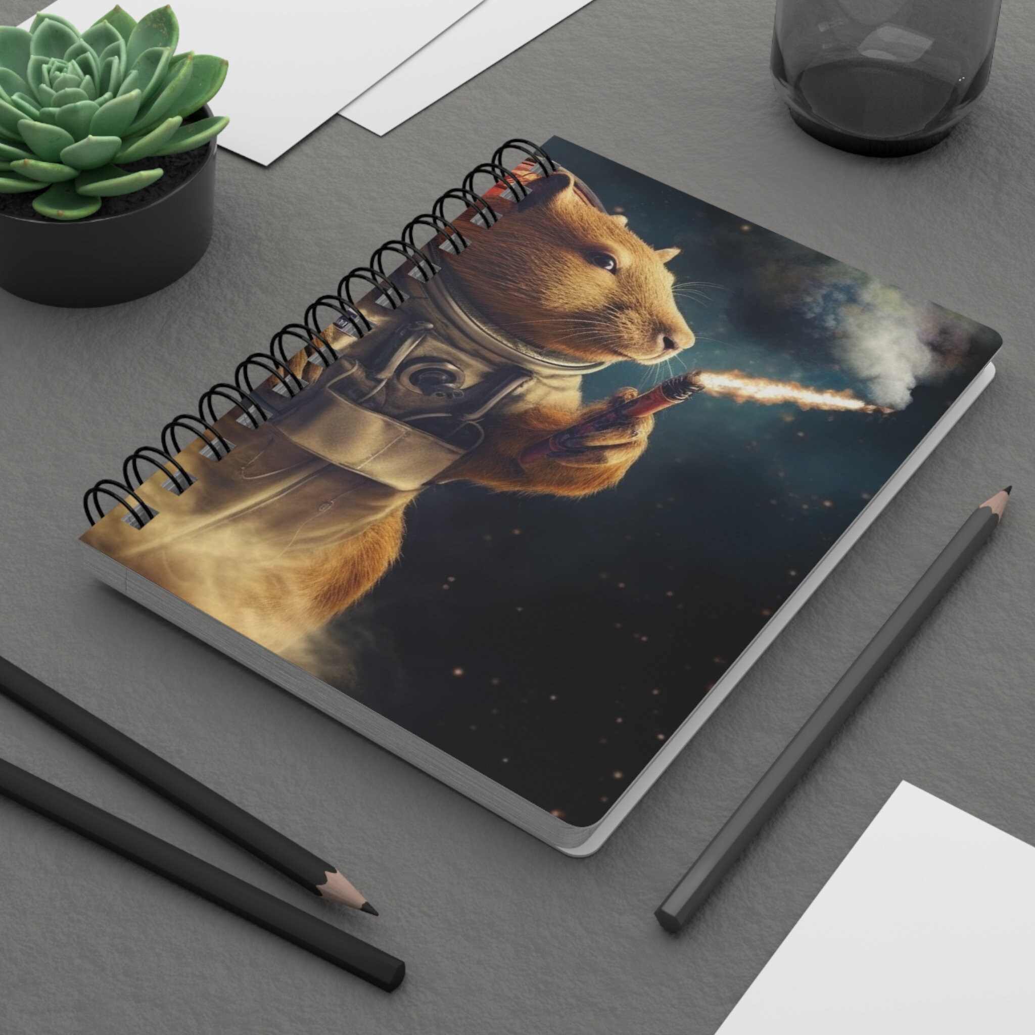 Space Capybara Spiral Bound Journal - Etsy
