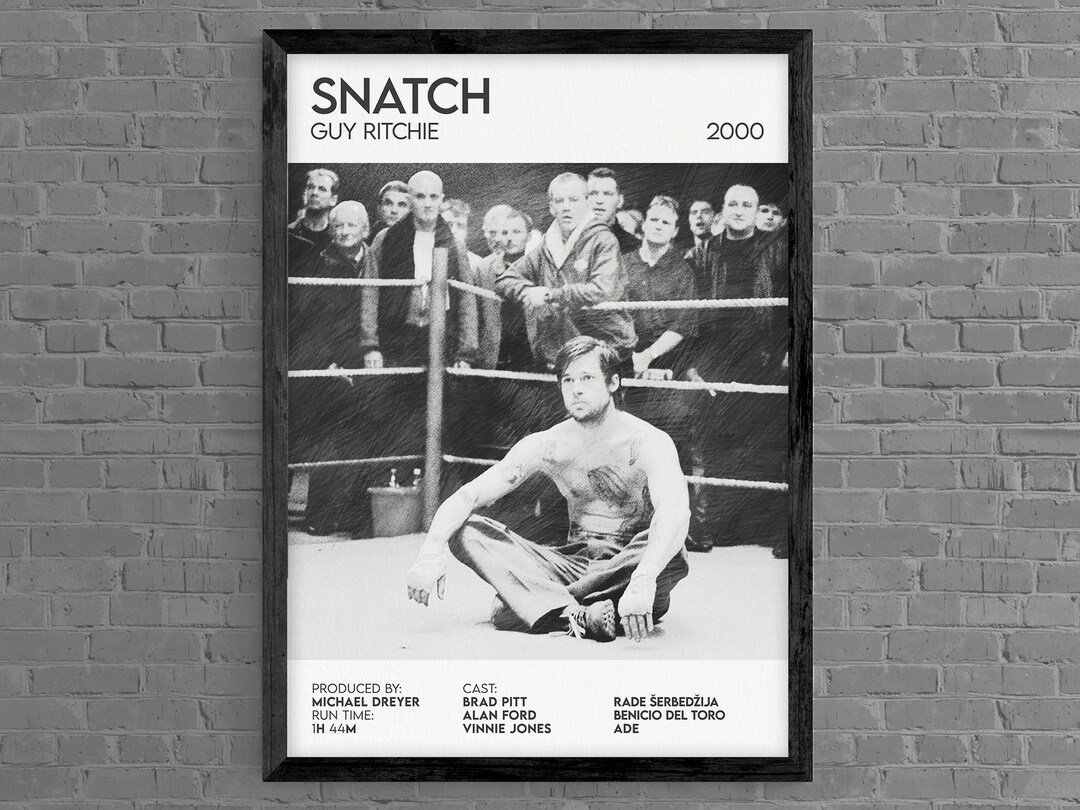 Snatch Inspired Premium Movie Film Poster Print Framed Pencil Sketch ...