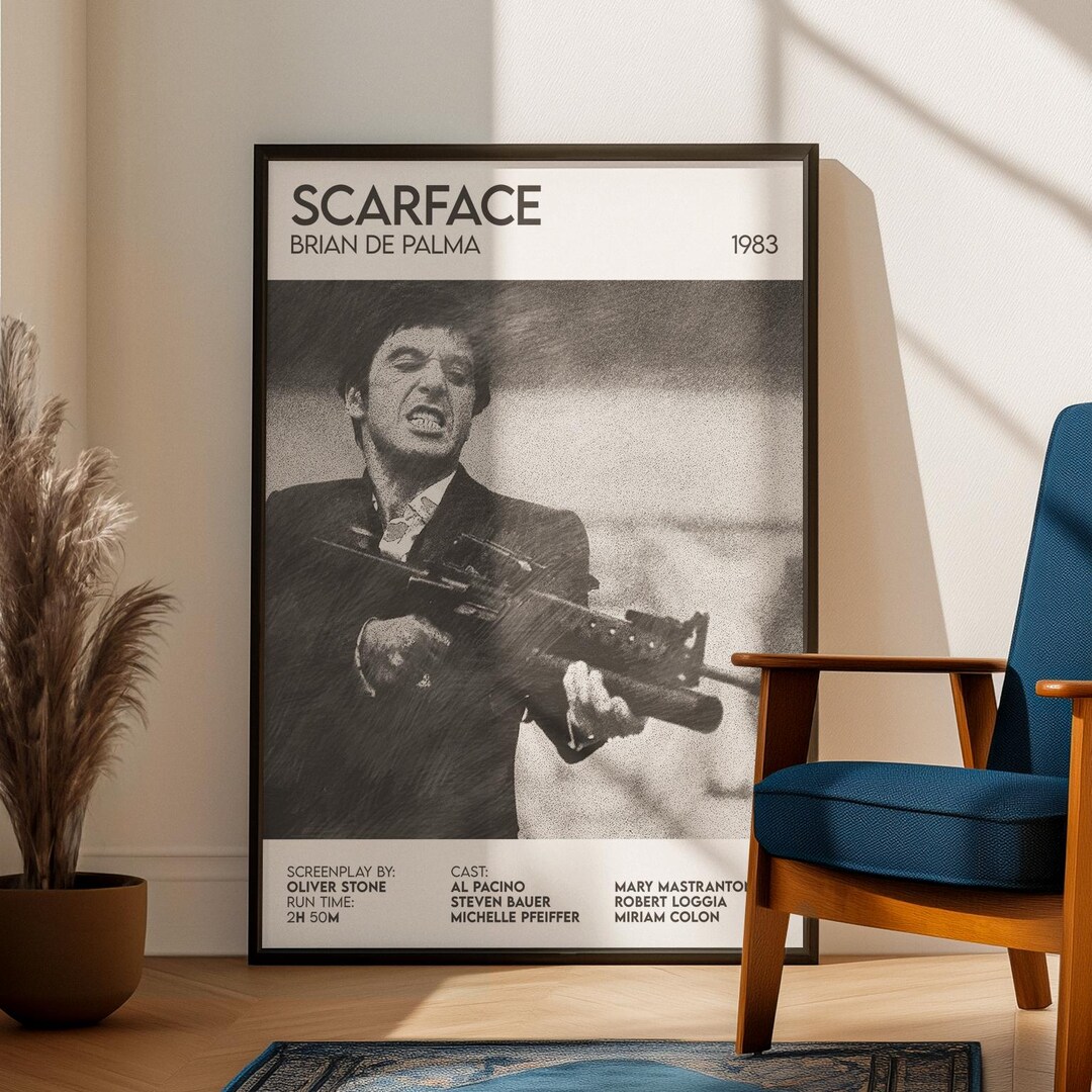 Scarface Inspired Movie Poster: Cinema Film Art Print, Pencil Sketch ...