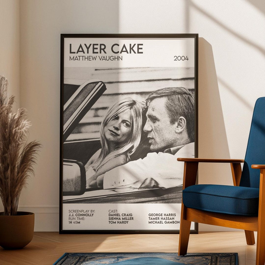 Layer Cake Inspired Movie Poster: Cinema Film Art Print, Pencil Sketch ...