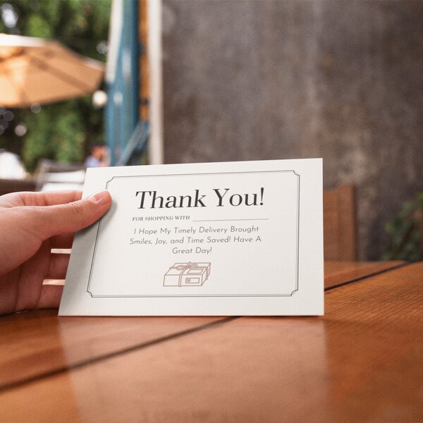 Delivery Driver Thank You Card Printable - Etsy