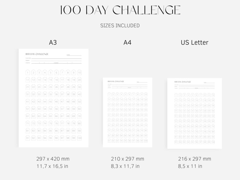 100 Days Challenge, 100 Days Tracker, Notability Template, Saving ...