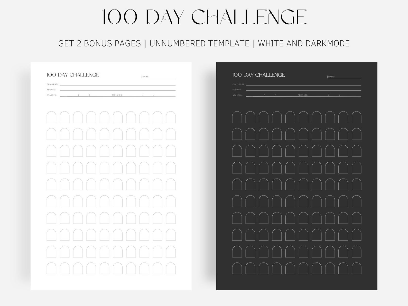 100 Days Challenge, 100 Days Tracker, Notability Template, Saving ...