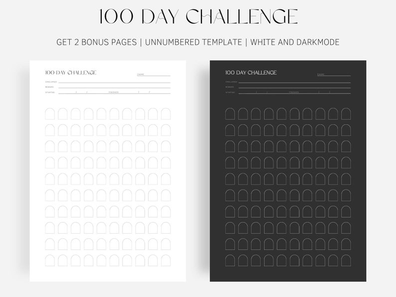 100 Days Challenge, 100 Days Tracker, Notability Template, Saving ...