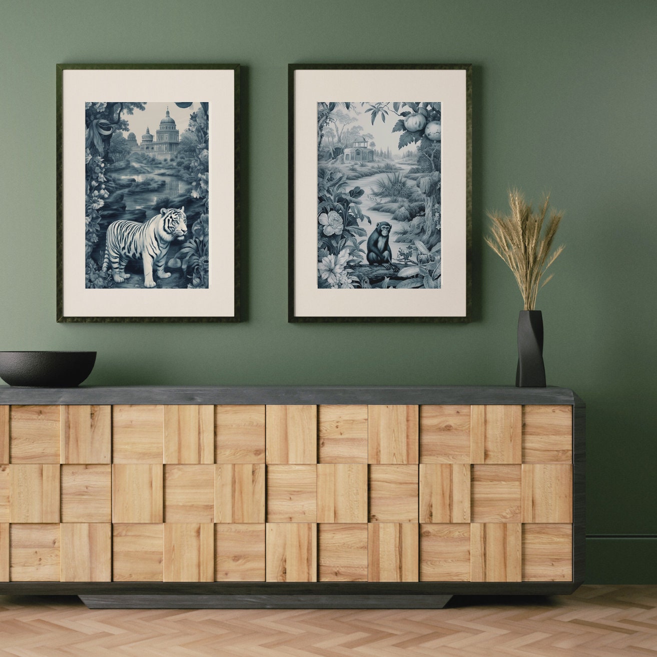 6 Captivating Vintage Delft Jungle Landscapes Classic Delft Print ...