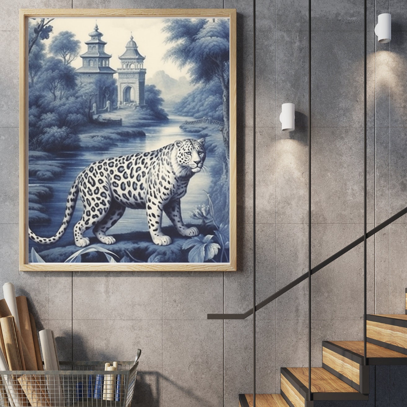 6 Captivating Vintage Delft Jungle Landscapes Classic Delft Print ...