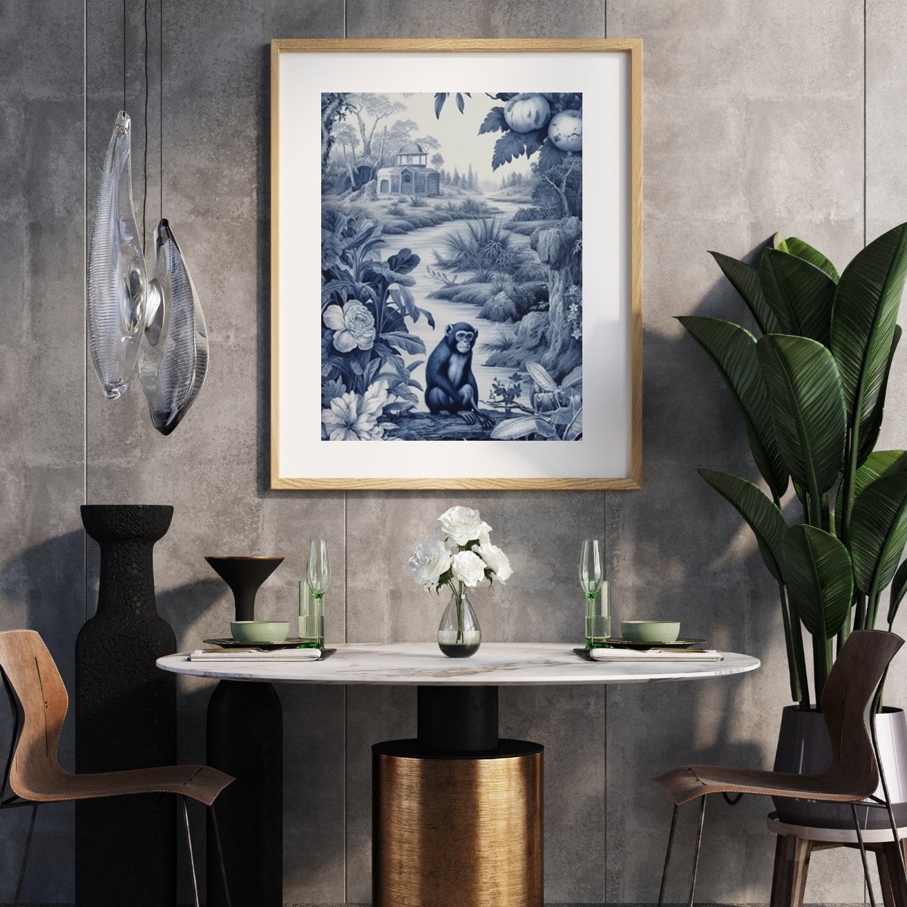 6 Captivating Vintage Delft Jungle Landscapes Classic Delft Print ...