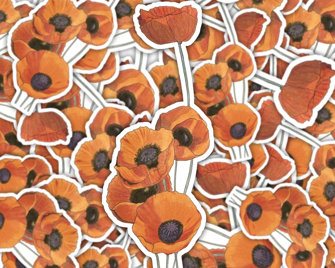 California Poppies Vinyl Sticker - Native California Flowers Plants ...