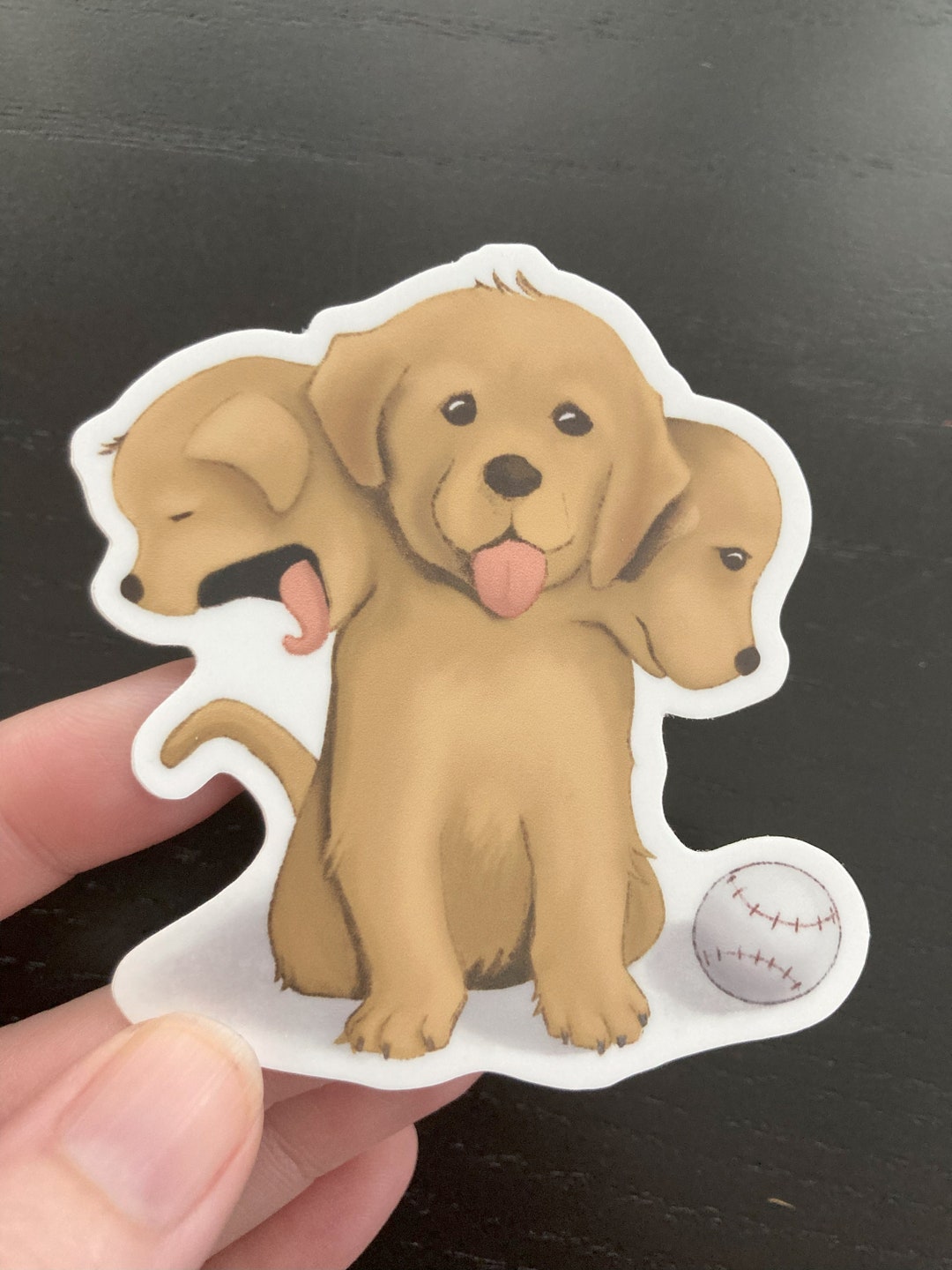 Cerberus Puppy Vinyl Sticker - Adorable Puppy Sticker for Goth Fans and ...