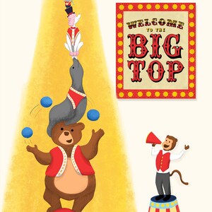 Circus "welcome to the Big Top" Illustration Print – Vibrant Art for ...