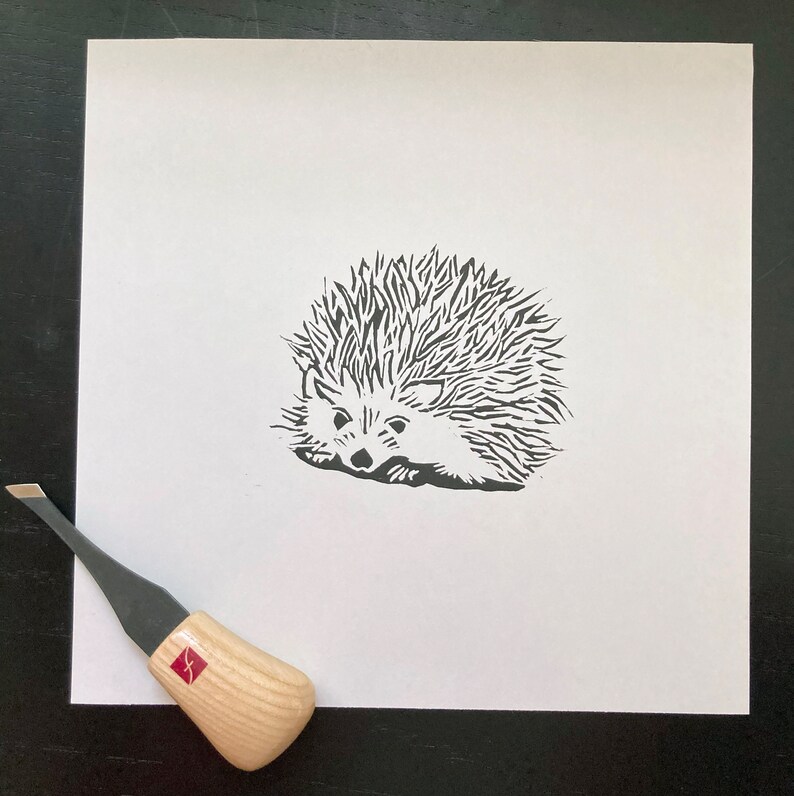 Hedgehog Linocut Print - Etsy
