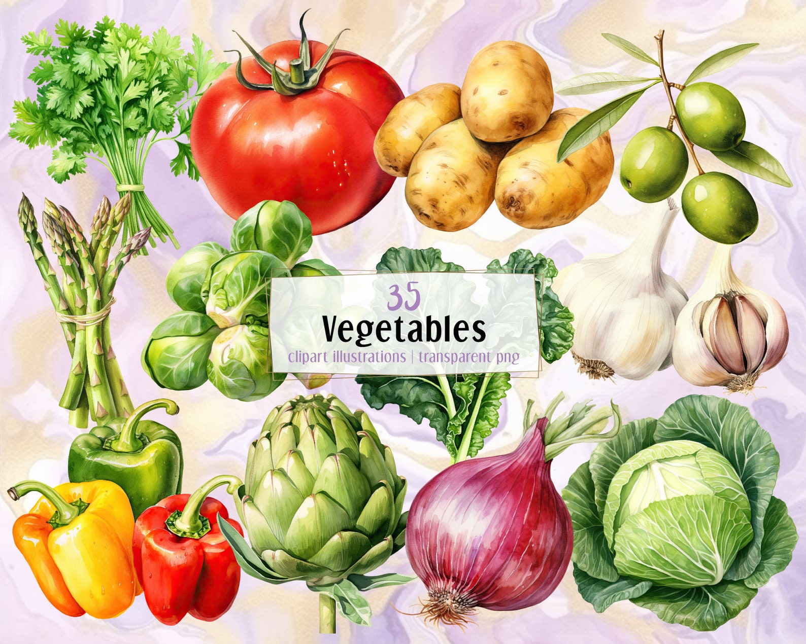 Vegetables Illustrations. Farmers Market Fresh Plant Produce, Healthy ...