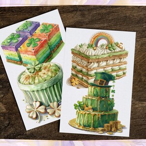 St. Patrick's Day Dessert Illustrations. Delicious Fancy Holiday Treats ...