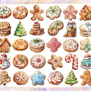Christmas Cookie. Watercolor Style Illustrations. Traditional Festive ...
