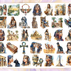 Ancient Egypt Illustrations. Old Civilization Objects, People, Historic ...