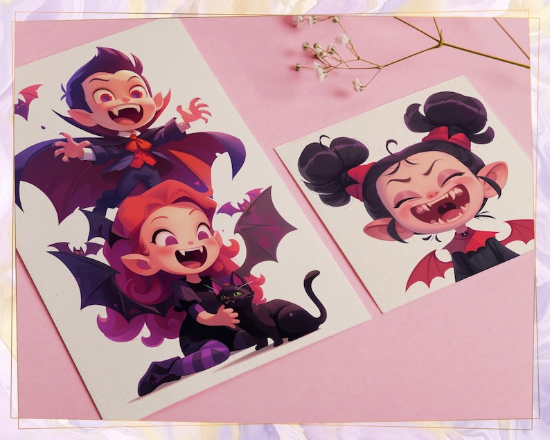 Cartoon Vampire Kid Illustrations. Cute Funny Adorable Fairytale ...