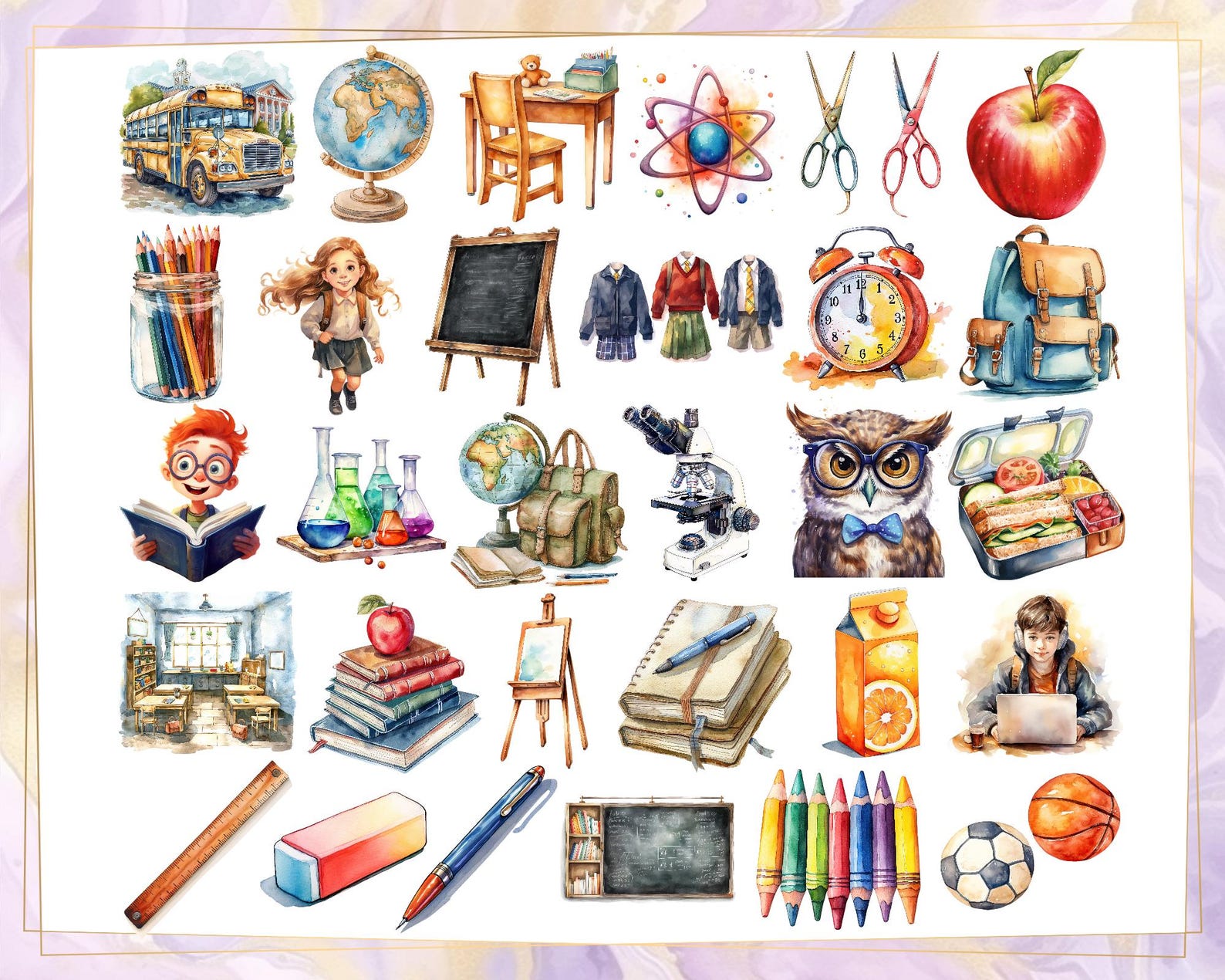 Back to School Illustrations. First Day at Elementary School ...