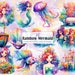 Rainbow Mermaid. Colorful Vibrant Mermaids, Objects and Aquatic Life ...
