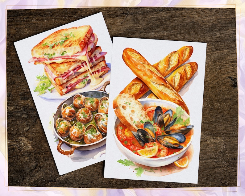 French Cuisine | PNG Clip Art Illustrations. Traditional Food From ...