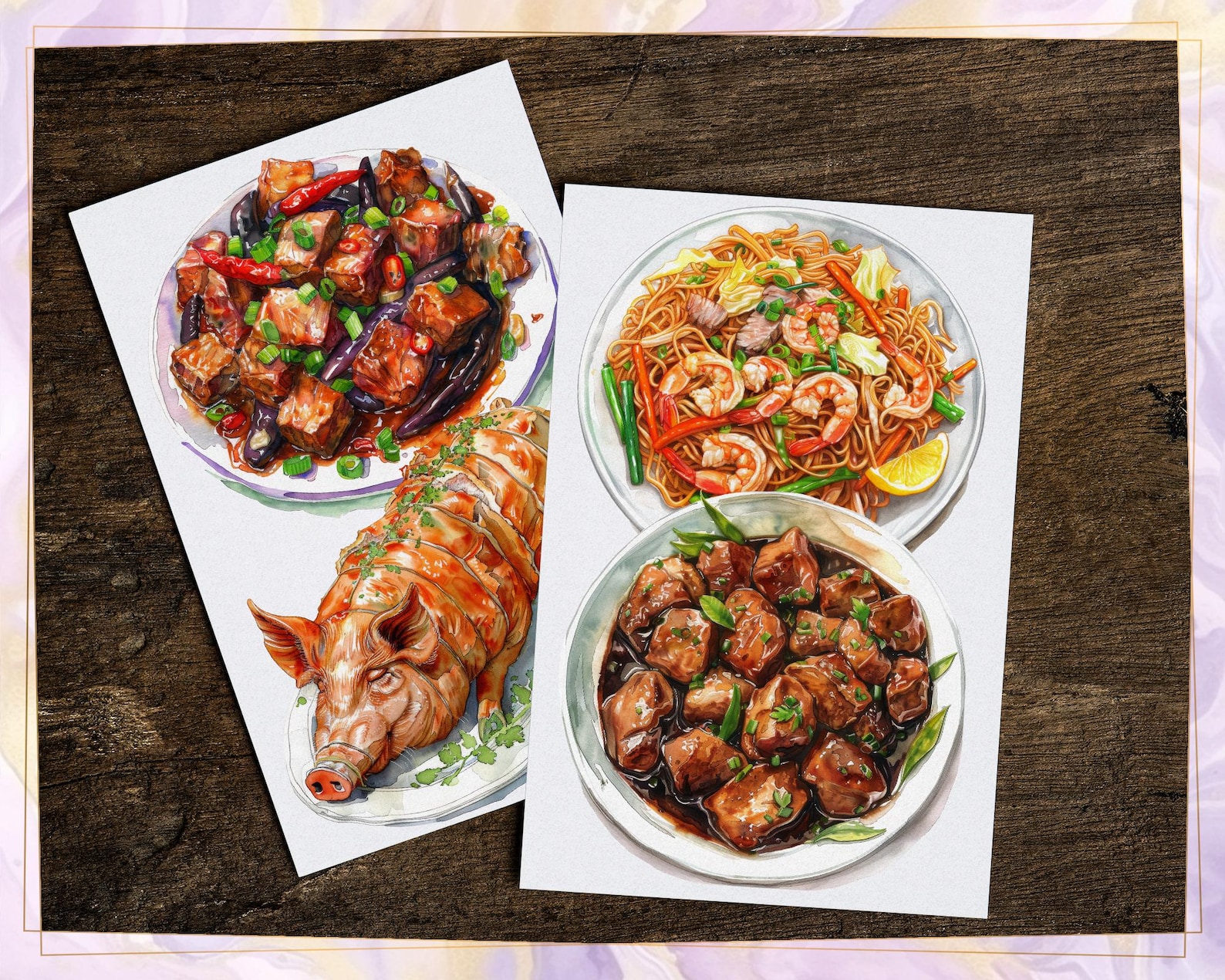 Filipino Cuisine Illustrations. Delicious Philippines Dishes, Asian ...