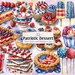 Patriotic Dessert Illustrations. 4th of July, USA Independence Day ...