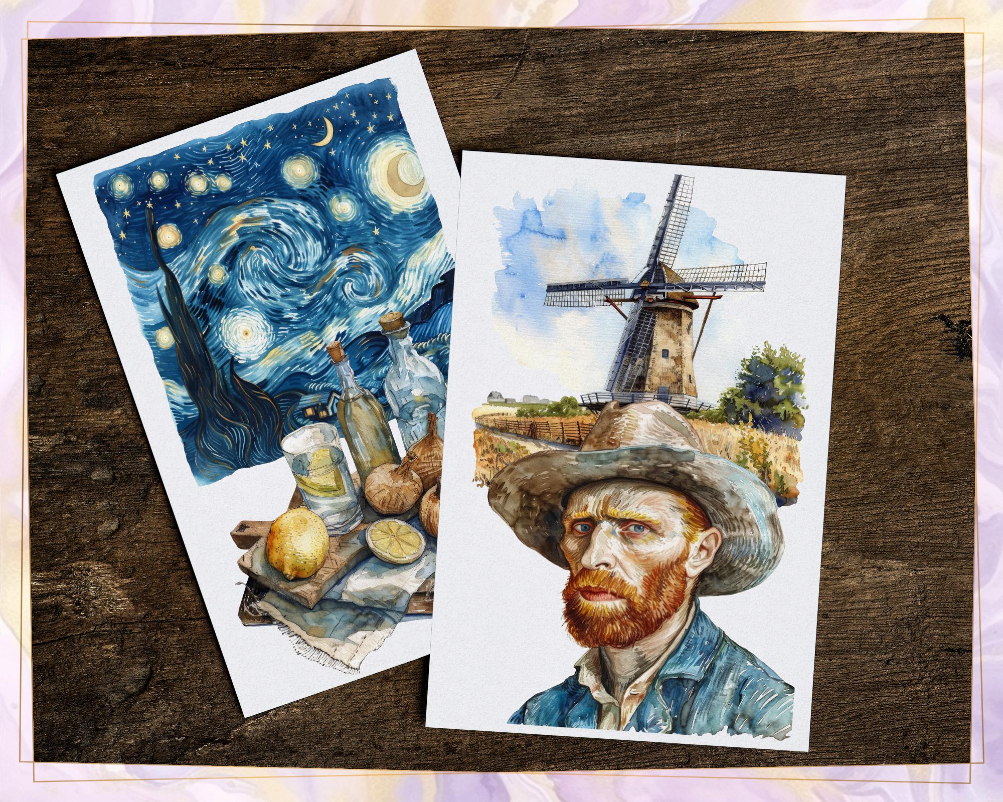 Vincent Van Gogh Illustrations. Iconic Dutch Painter Inspired Objects ...