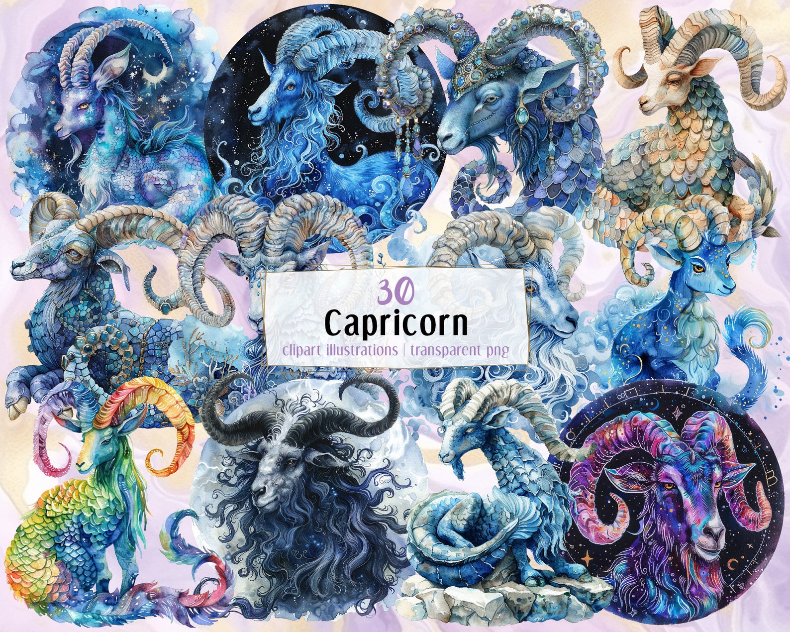 Capricorn Illustrations. Birthday Zodiac Astrology Sign, Earth Sign ...