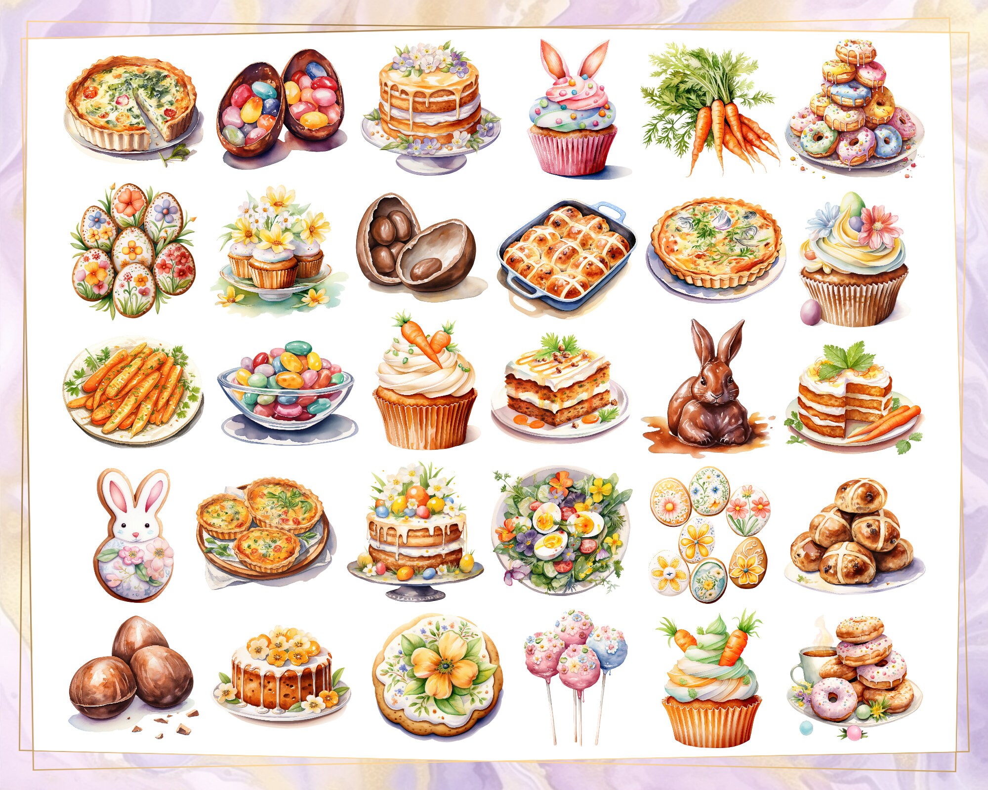 Easter Food Illustrations. Traditional Festive Holiday Brunch, Hot ...