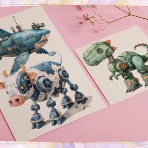 Animal Robot Illustrations. Cute Robotic Mechanical Kid's Toys. Pet ...