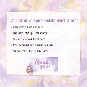 Gothic Vampire Female, Watercolor Style Illustrations. Dark Mysterious ...