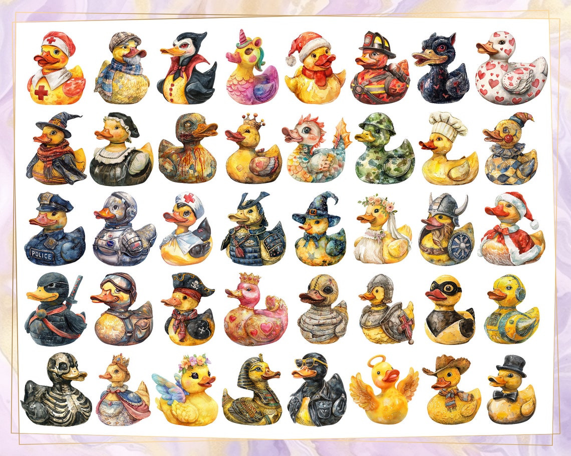 Rubber Duckie Illustrations. Cute Duck Shaped Pop Culture Floating Bath ...