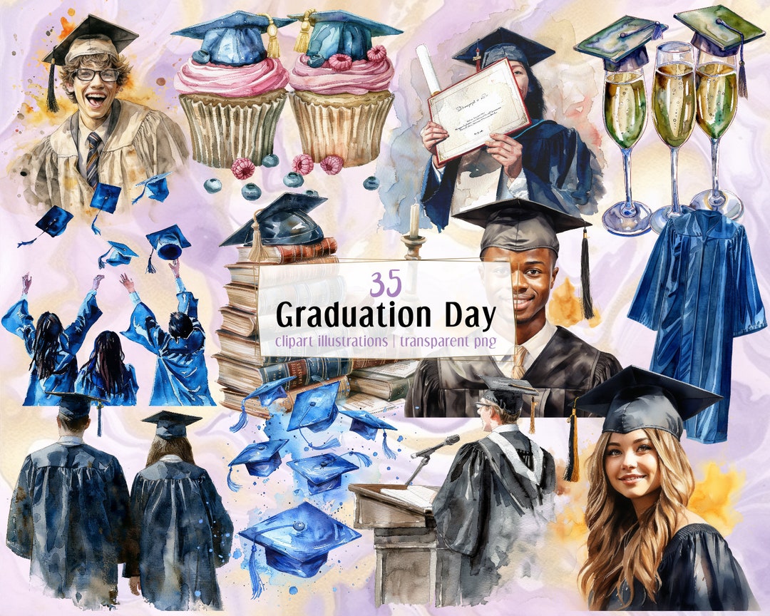 Graduation Day Illustrations. End of School Year Celebration Party ...