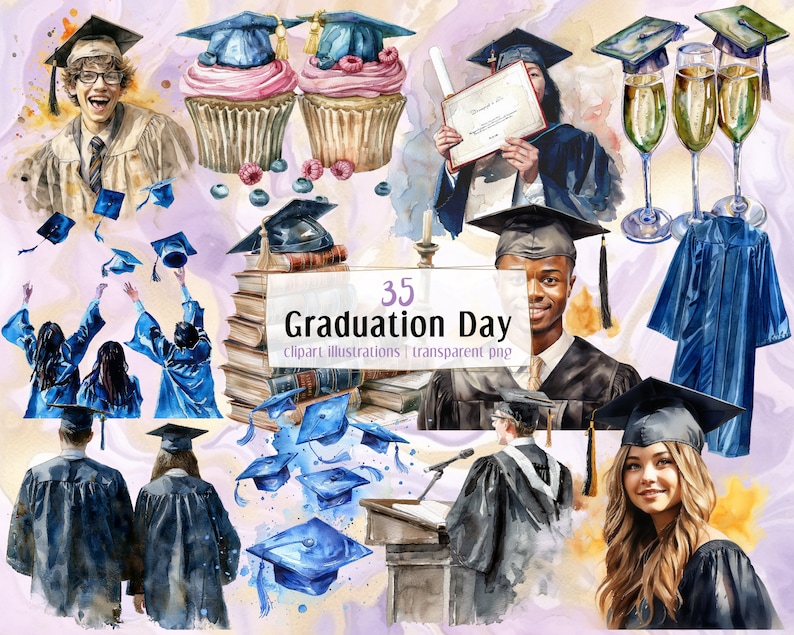 Graduation Day Illustrations. End of School Year Celebration Party ...