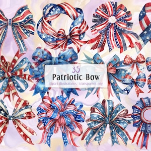 Patriotic Bow Illustrations. 4th of July, USA Independence Day ...