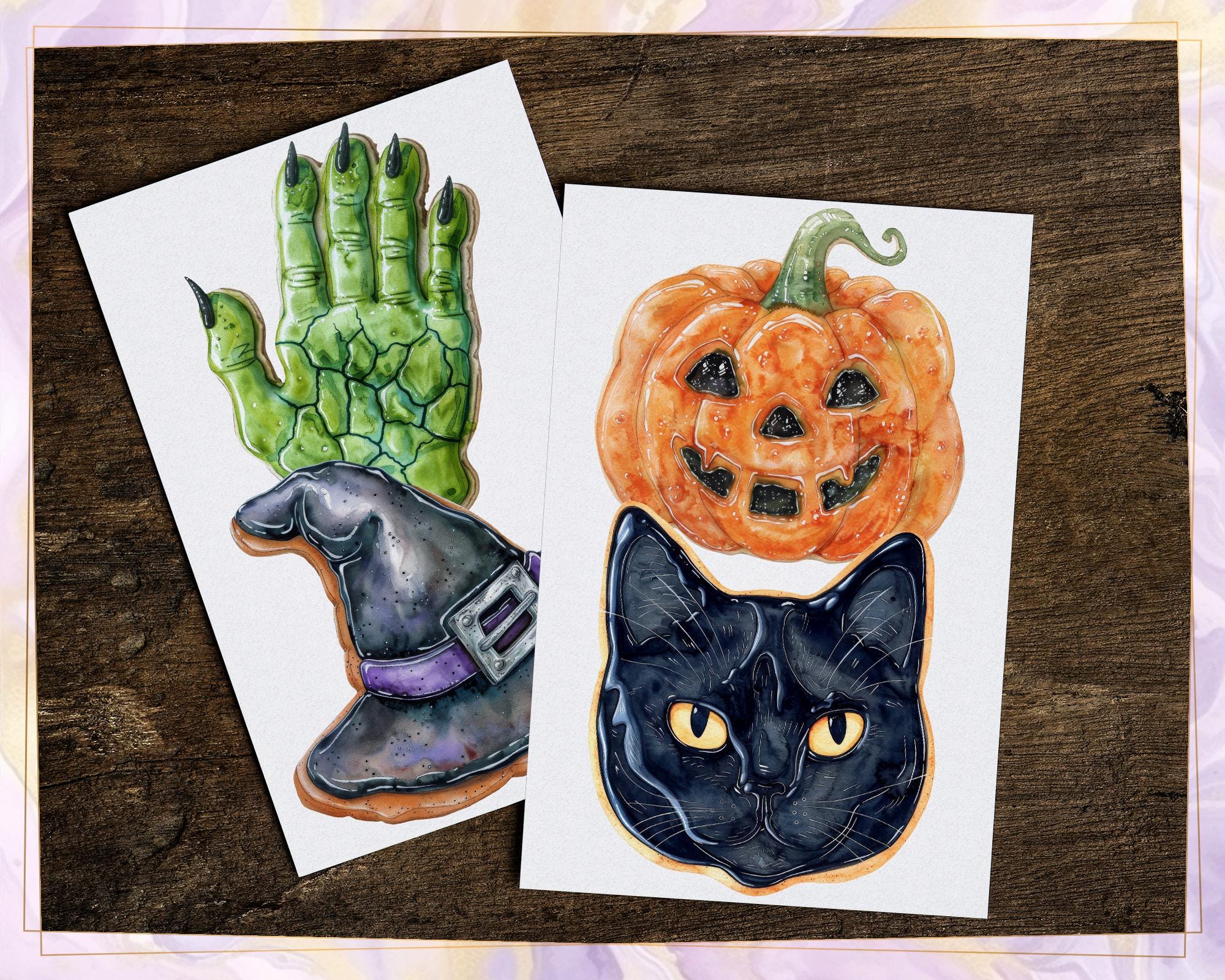 Halloween Cookies Illustrations. Cute Spooky Sugar Cookie Designs ...