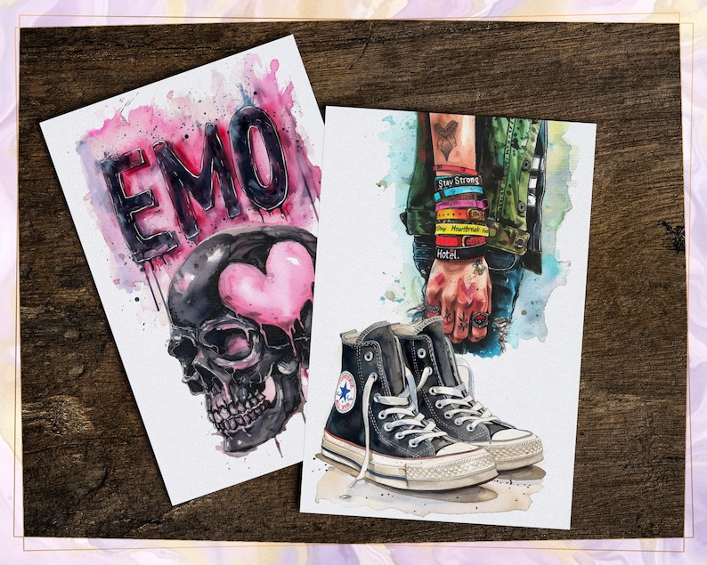 Emo Element Illustrations. Emo Fashion, 00's Alternative Style Backpack ...