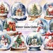 Winter Snow Globe. Watercolor Style Illustrations. Christmas ...